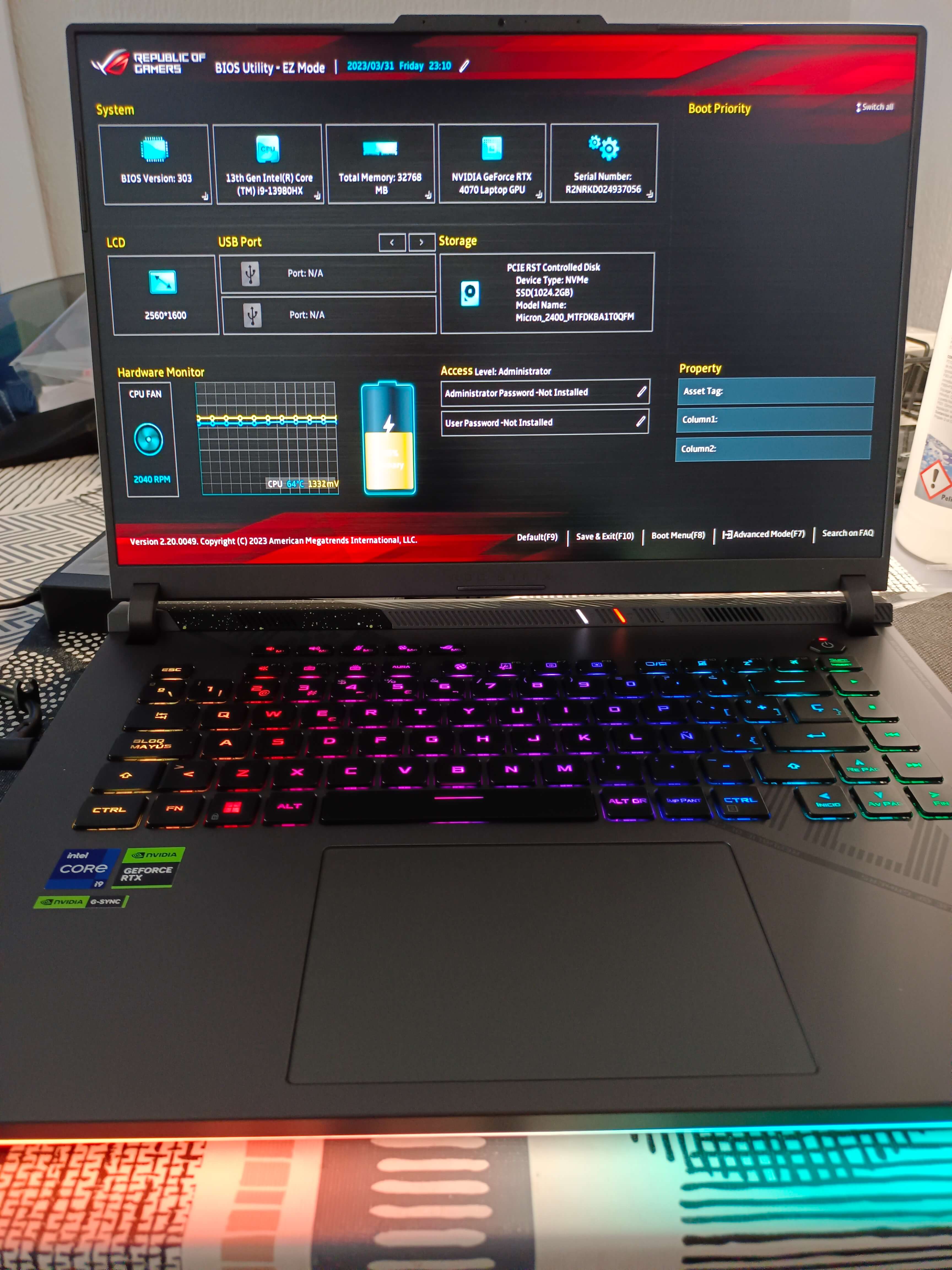 ASUS ROG Strix G16 G614JI-N4007 Intel Core i9-13980HX/32GB/1TB SSD/RTX ...